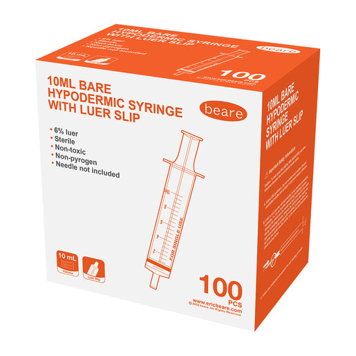 Syringe 10ml Luer Slip 2 Part Beare 100s – Cura Pharm