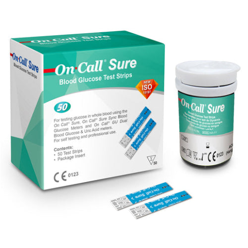 On Call Sure Glucose Test Strips 50's – Cura Pharm