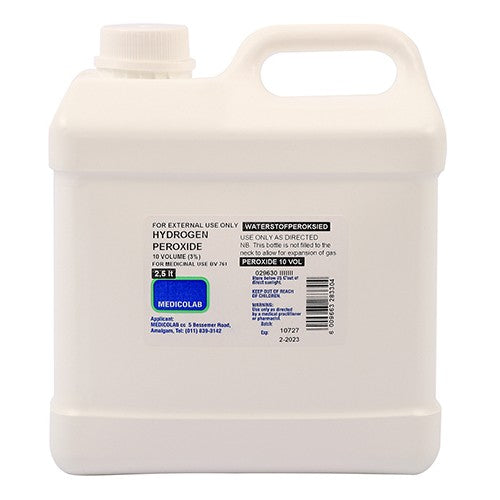 Hydrogen Peroxide 10 Volume (3%) 2.5L – Cura Pharm