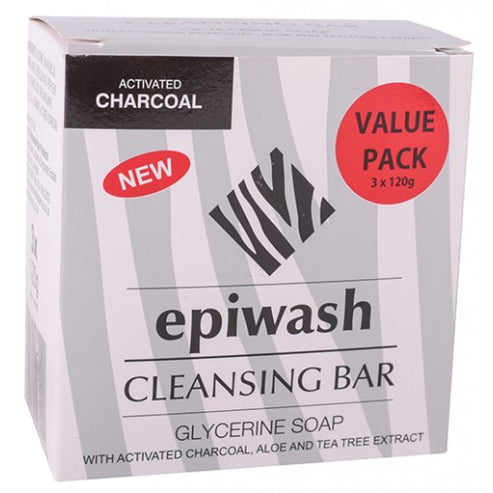Epiwash Soap Charcoal+Teatree+Aloe Vp 120X3 – Cura Pharm