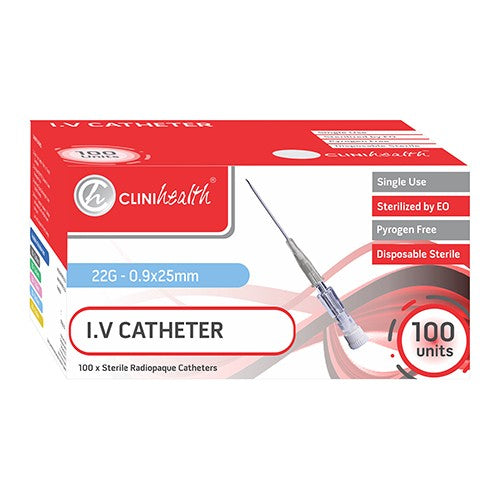 Iv Catheter 22G Without Port & Wings 100 – Cura Pharm