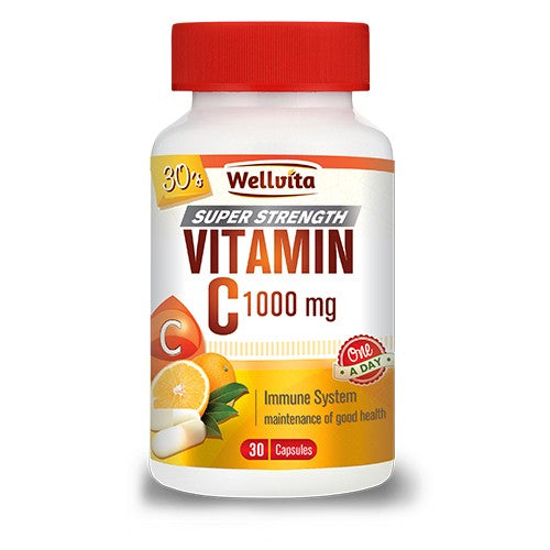 Vitamin C 1000mg 30 Capsules Wellvita – Cura Pharm