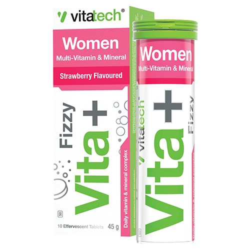 Vitatech Vita+ Women Effervescent Strawberry 10 – Cura Pharm