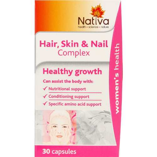 Hair Skin & Nail Complex Capsules 30 Nativa – Cura Pharm