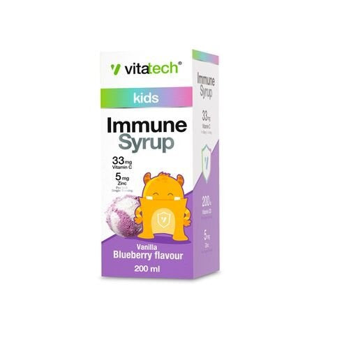 Vitatech Kids Immune Syrup Vanilla Blueberry 200 – Cura Pharm