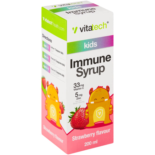 Vitatech Kids Immune Syrup Strawberry 200ml – Cura Pharm
