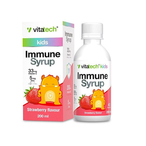 Vitatech Kids Immune Syrup Strawberry 200ml – Cura Pharm