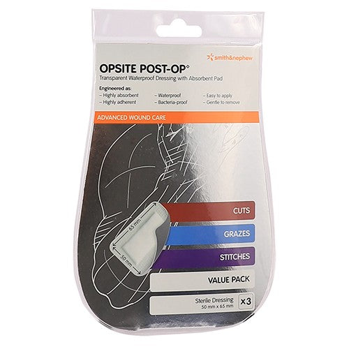 Opsite Post-Op Dressing 65mm X 50mm 3 – Cura Pharm
