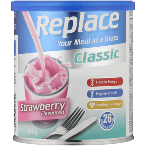 Replace Classic Strawberry 400g Powder – Cura Pharm