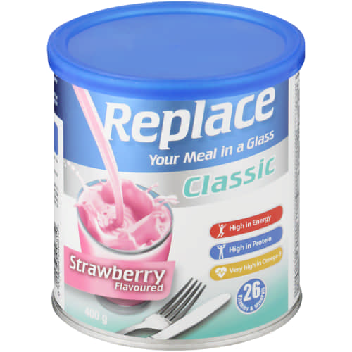 Replace Classic Strawberry 400g Powder – Cura Pharm