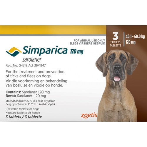 Simparica Tablets 120mg 40kg-60kg Choco 3 – Cura Pharm