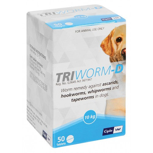 Triworm-D Tub 50 Tablets – Cura Pharm